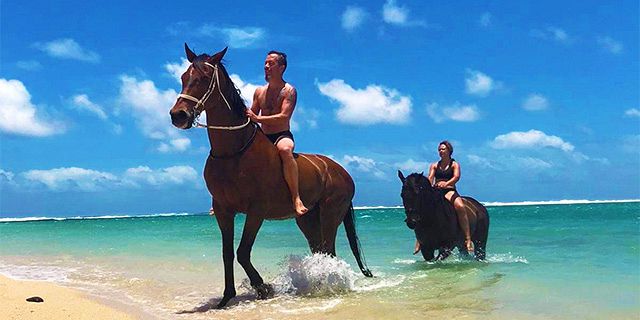 Romantic Horseback Riding & Swimming at Riambel Beach - Mauritius ...
